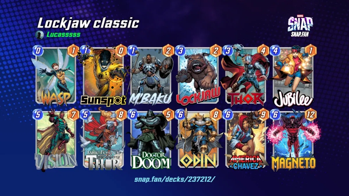Lockjaw classic by Lucasssss - Marvel Snap Decks - snap.fan