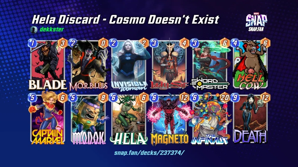 Hela Discard - Cosmo Doesn't Exist by dekkster - Marvel Snap Decks ...