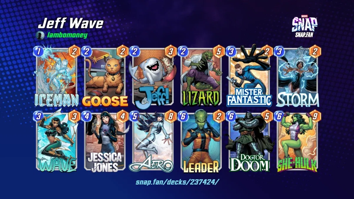 Jeff Wave by lambomoney - Marvel Snap Decks - snap.fan