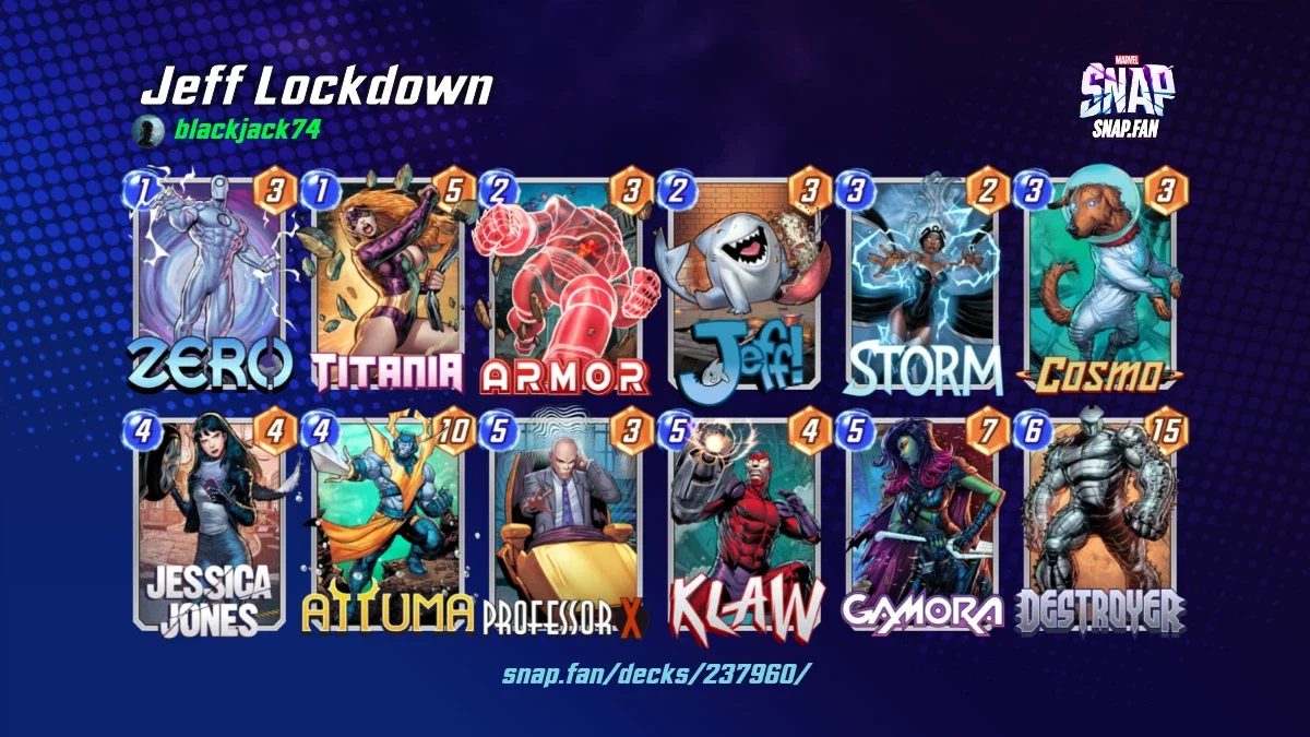 Jeff Lockdown by blackjack74 - Marvel Snap Decks - snap.fan