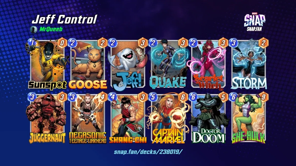 Jeff Control by MrQueeb - Marvel Snap Decks - snap.fan