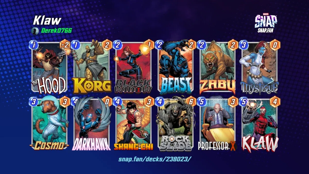 Klaw by Derek0766 - Marvel Snap Decks - snap.fan