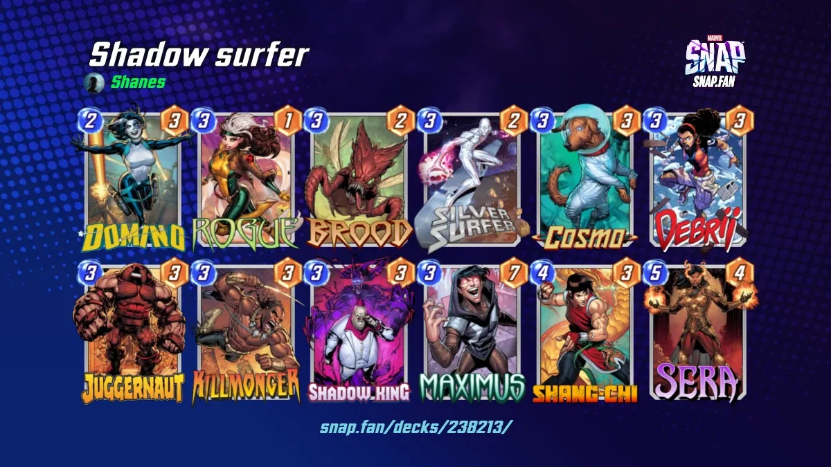 Shadow surfer by Shanes - Marvel Snap Decks - snap.fan
