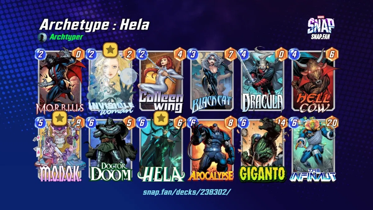 Archetype : Hela by Archtyper - Marvel Snap Decks - snap.fan