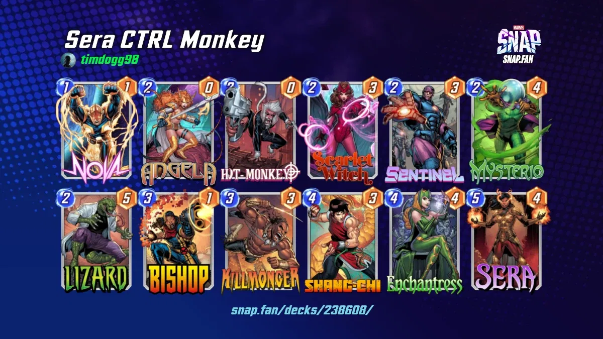 Sera CTRL Monkey by timdogg98 - Marvel Snap Decks - snap.fan