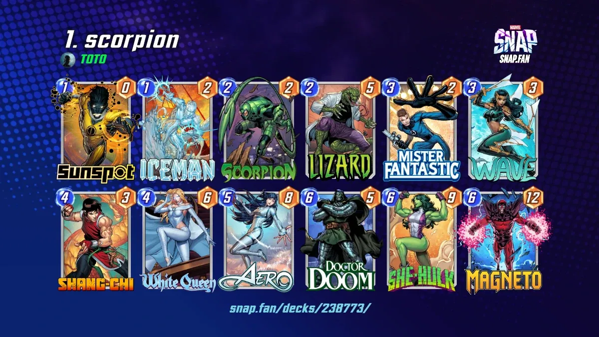 1. scorpion by TOTO - Marvel Snap Decks - snap.fan