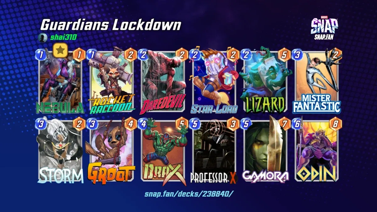 Guardians Lockdown by shai310 - Marvel Snap Decks - snap.fan