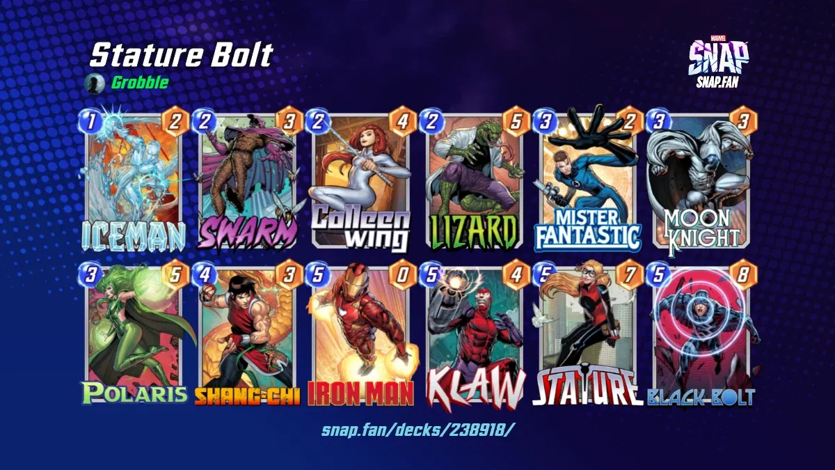 Stature Bolt by Grobble - Marvel Snap Decks - snap.fan