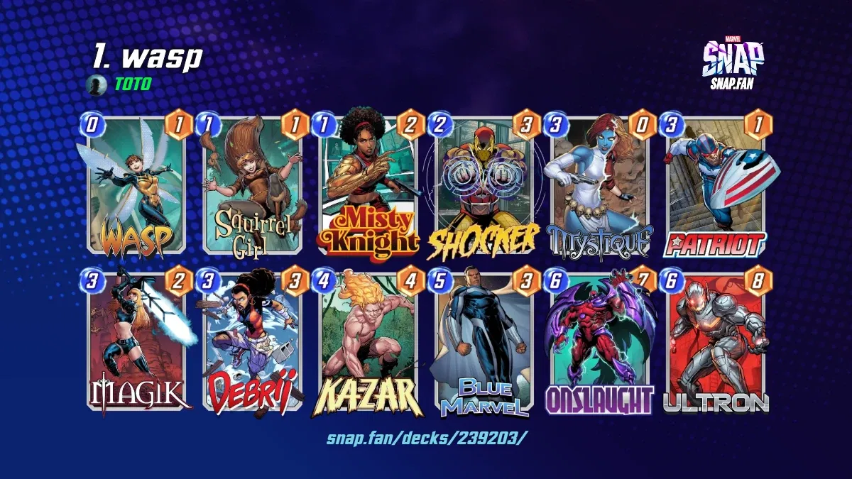 1. wasp by TOTO - Marvel Snap Decks - snap.fan