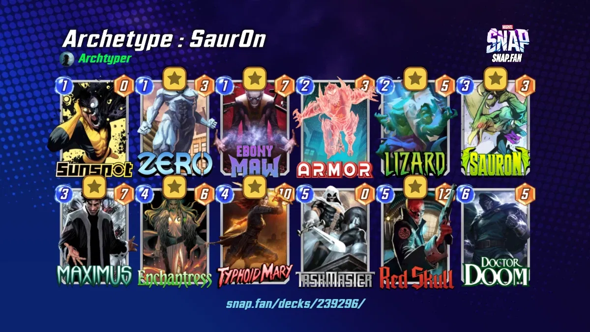 Archetype : Saur0n by Archtyper - Marvel Snap Decks - snap.fan
