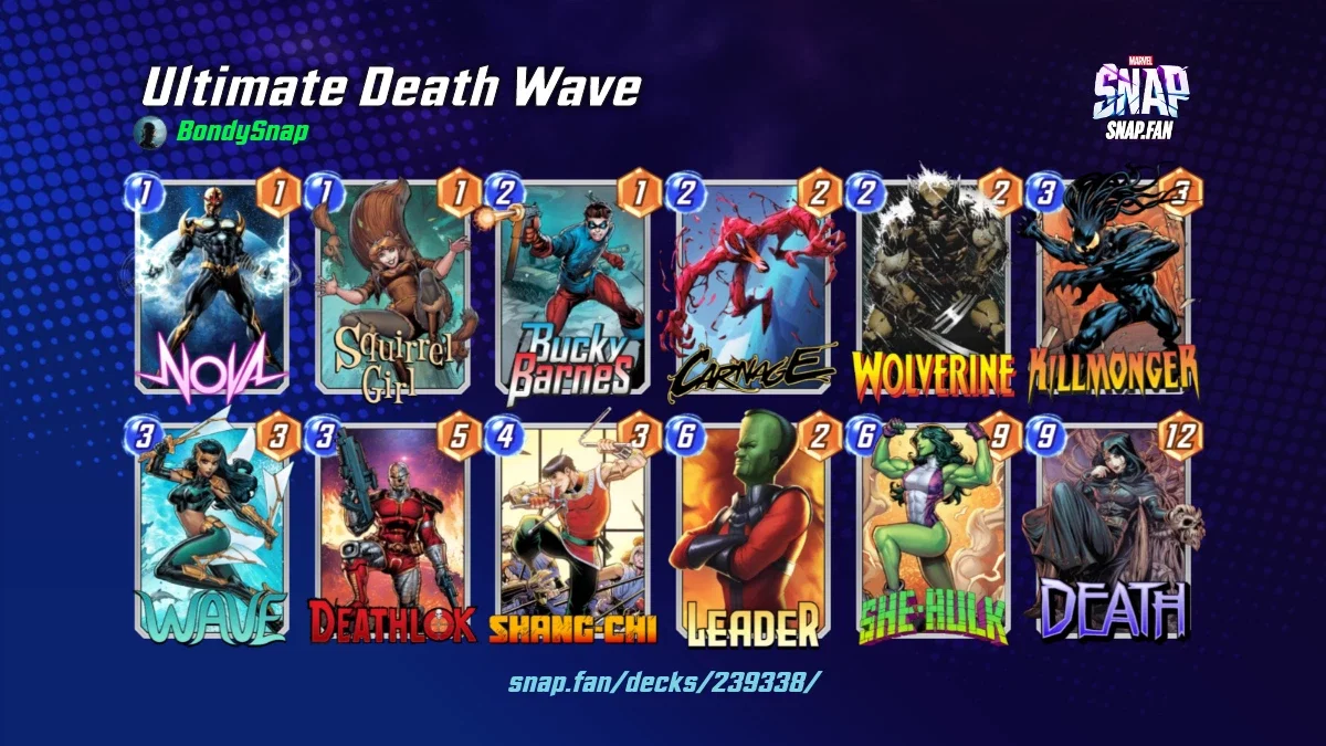 Ultimate Death Wave by BondySnap - Marvel Snap Decks - snap.fan