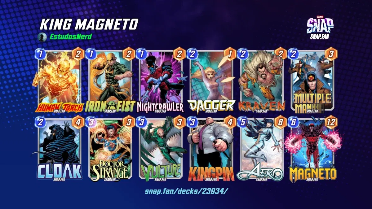 KING MAGNETO by EstudosNerd - Marvel Snap Decks - snap.fan