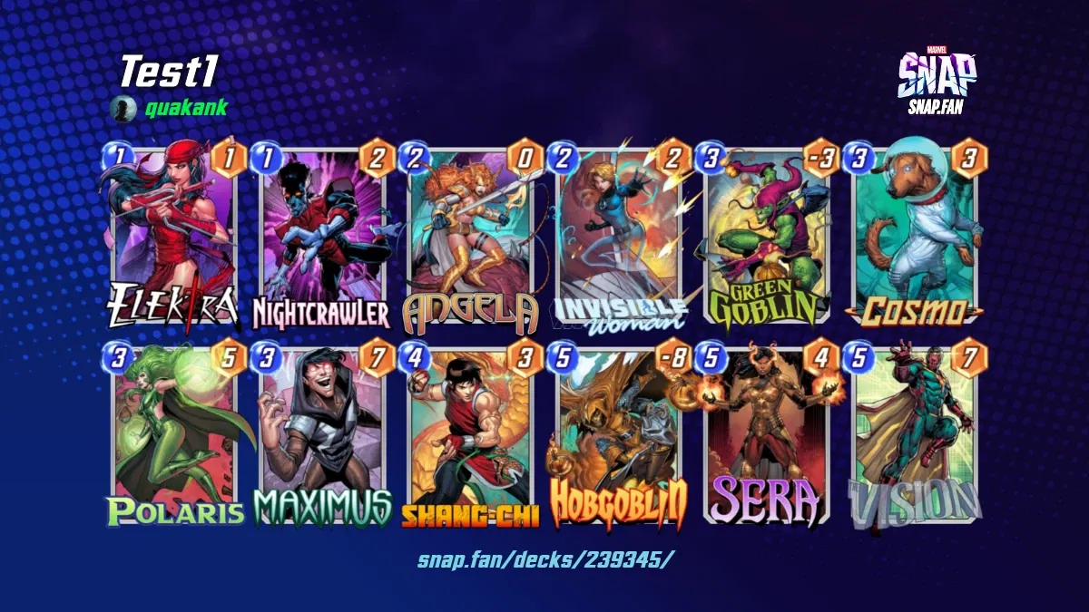 Test1 by quakank - Marvel Snap Decks - snap.fan
