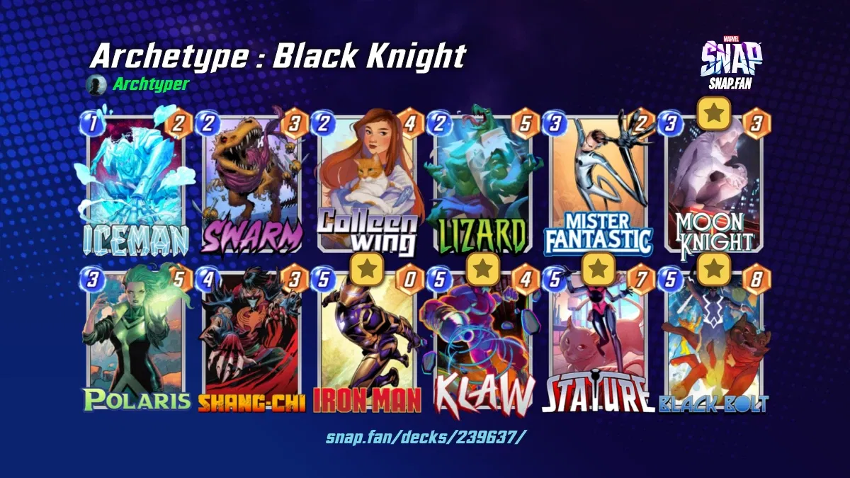 Archetype : Black Knight by Archtyper - Marvel Snap Decks - snap.fan