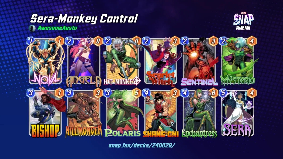 Sera-Monkey Control by AwesomeAustn - Marvel Snap Decks - snap.fan