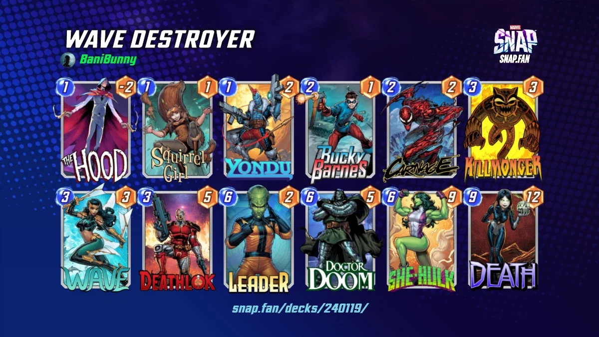 WAVE DESTROYER by BaniBunny - Marvel Snap Decks - snap.fan