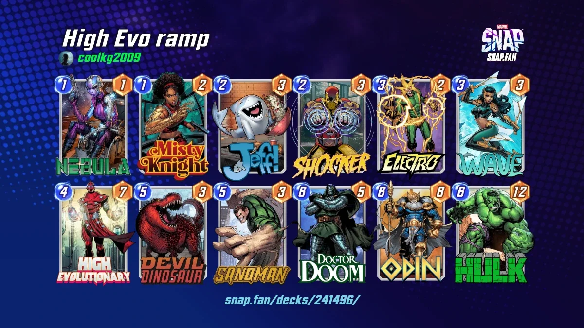 High Evo ramp by coolkg2009 - Marvel Snap Decks - snap.fan