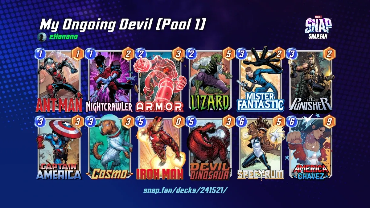 My Ongoing Devil (Pool 1) by eHanano - Marvel Snap Decks - snap.fan
