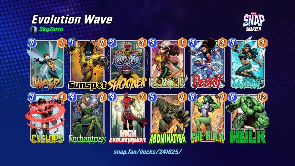Evolution Wave by SkyZorro - Marvel Snap Decks - snap.fan