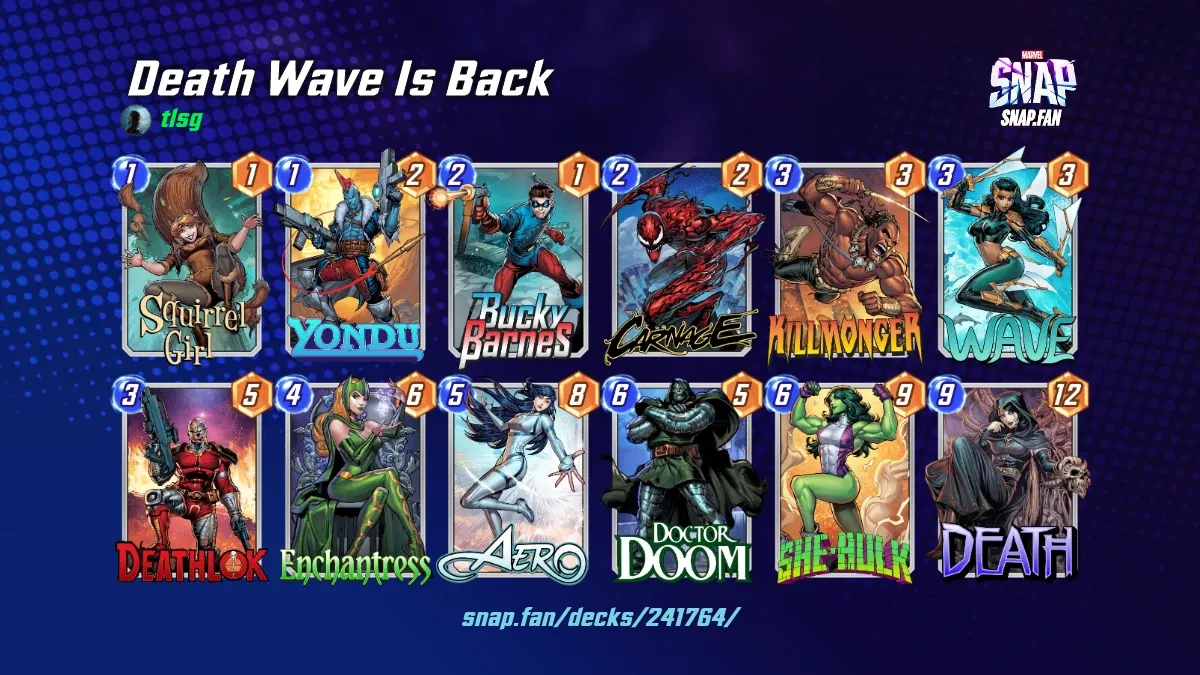 Death Wave Is Back by tlsg - Marvel Snap Decks - snap.fan