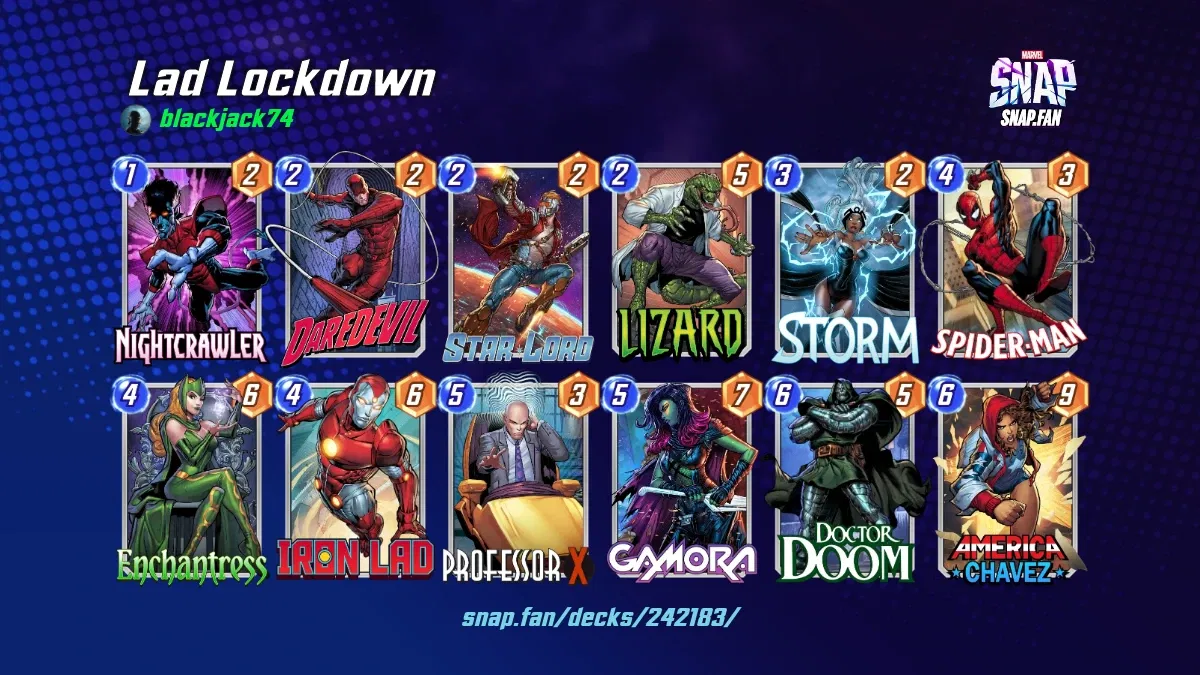 Lad Lockdown by blackjack74 - Marvel Snap Decks - snap.fan