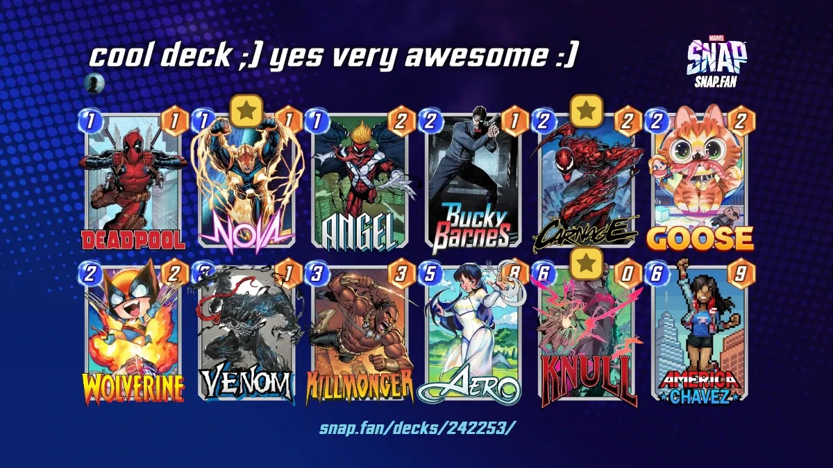 cool deck ;) yes very awesome :) by None - Marvel Snap Decks - snap.fan