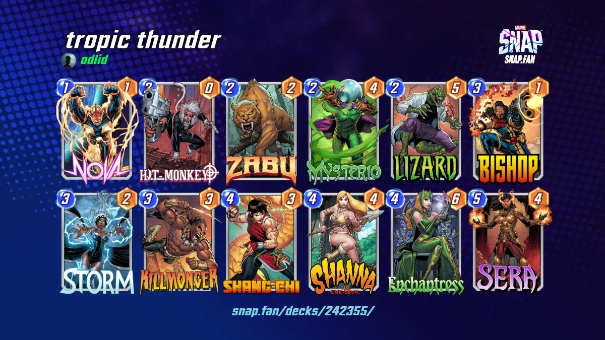 tropic thunder by odlid - Marvel Snap Decks - snap.fan