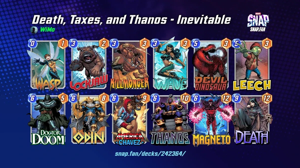 Death, Taxes, and Thanos - Inevitable by WiMo - Marvel Snap Decks ...