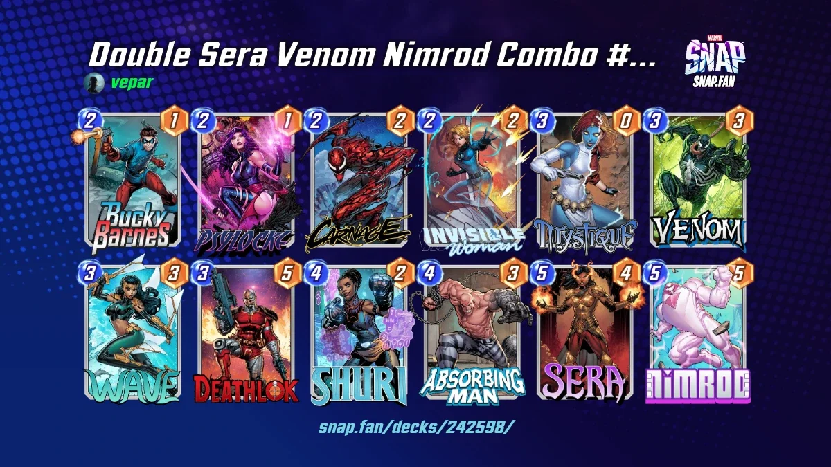 Double Sera Venom Nimrod Combo # Fun by vepar - Marvel Snap Decks ...