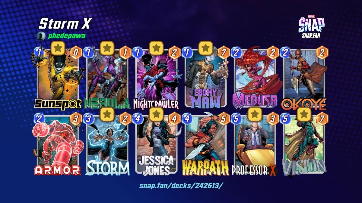 Storm X by phedepawa - Marvel Snap Decks - snap.fan