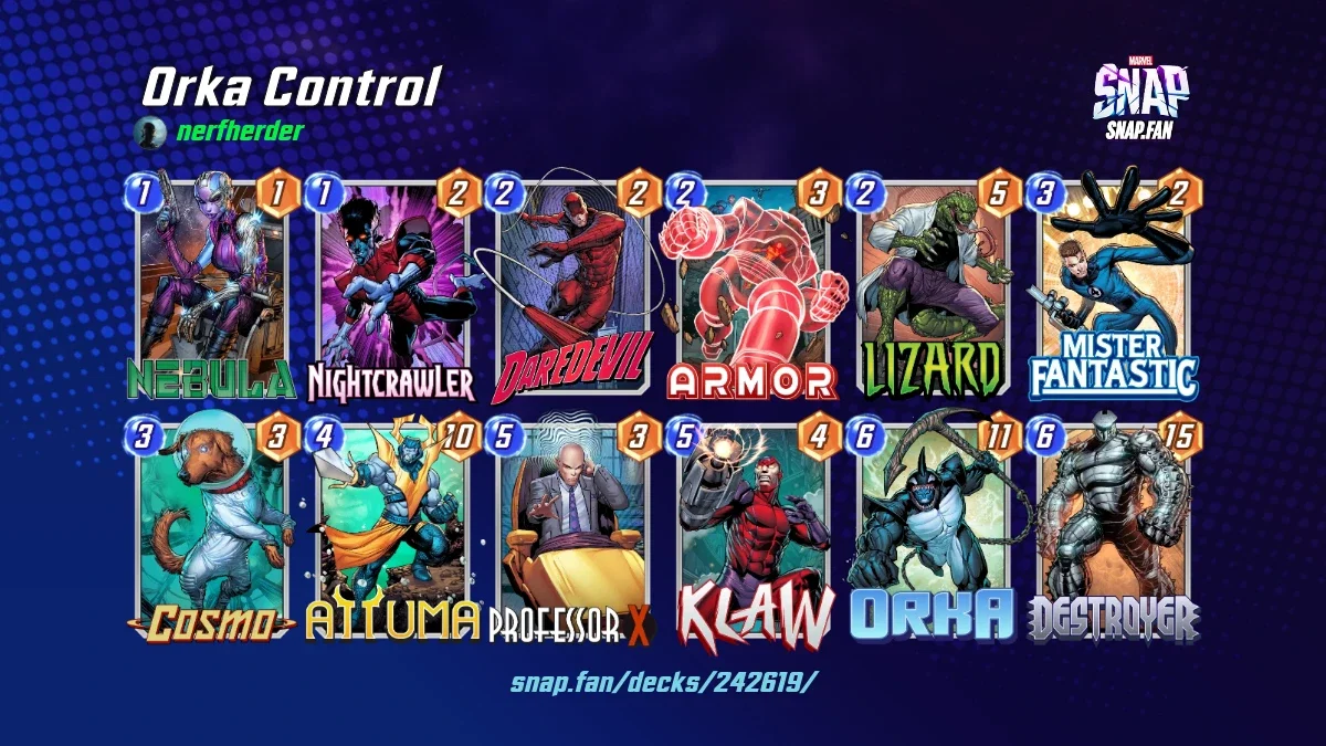 Orka Control by nerfherder - Marvel Snap Decks - snap.fan