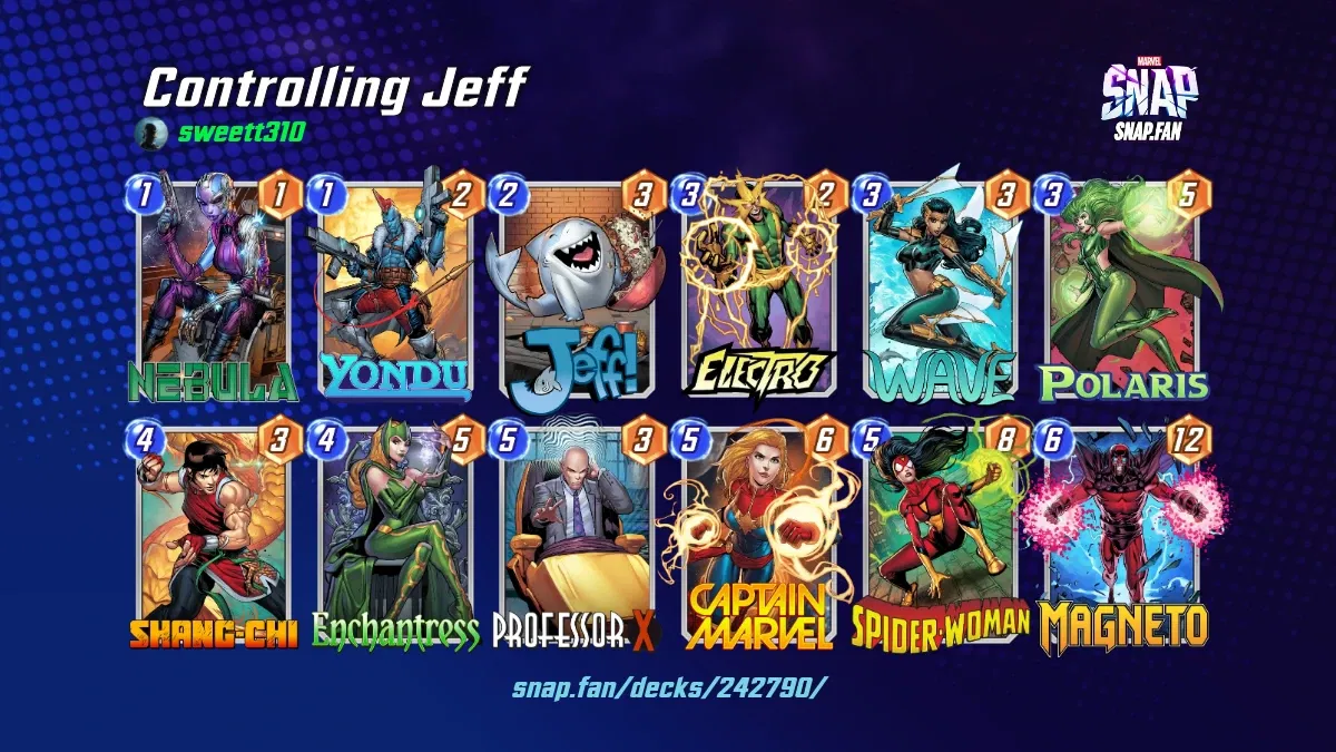 Controlling Jeff by sweett310 - Marvel Snap Decks - snap.fan