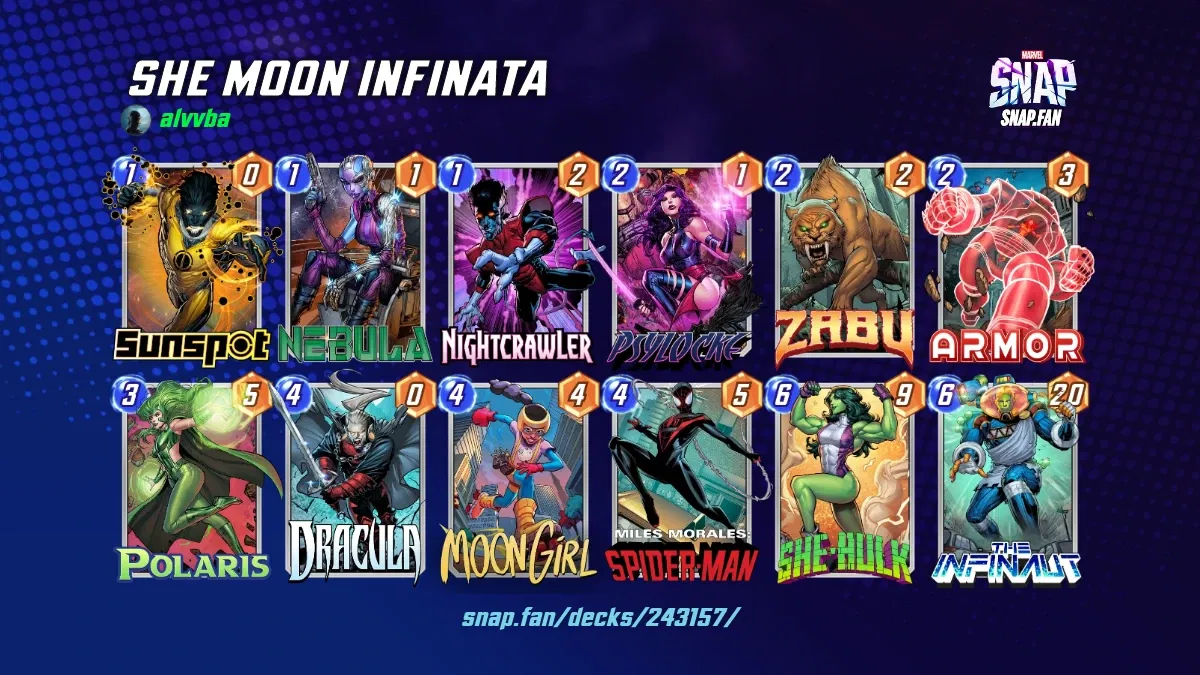 SHE MOON INFINATA by alvvba - Marvel Snap Decks - snap.fan