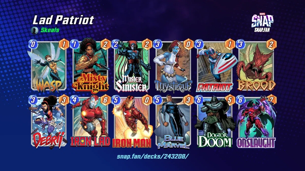 Lad Patriot by Skeals - Marvel Snap Decks - snap.fan