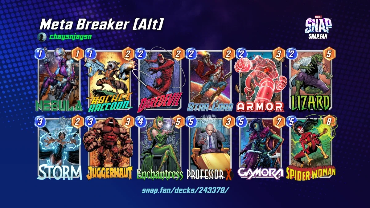 Meta Breaker (Alt) by chaysnjaysn - Marvel Snap Decks - snap.fan