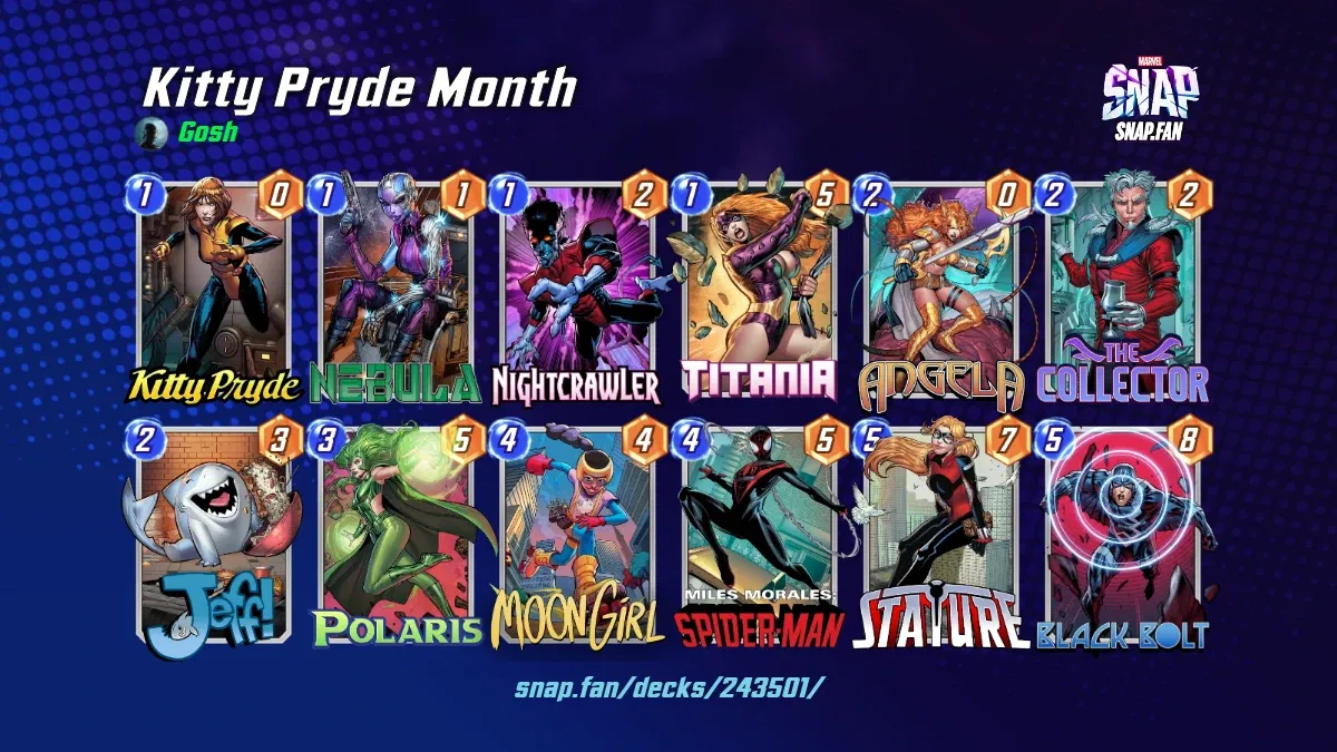 Kitty Pryde Month by Gosh - Marvel Snap Decks - snap.fan