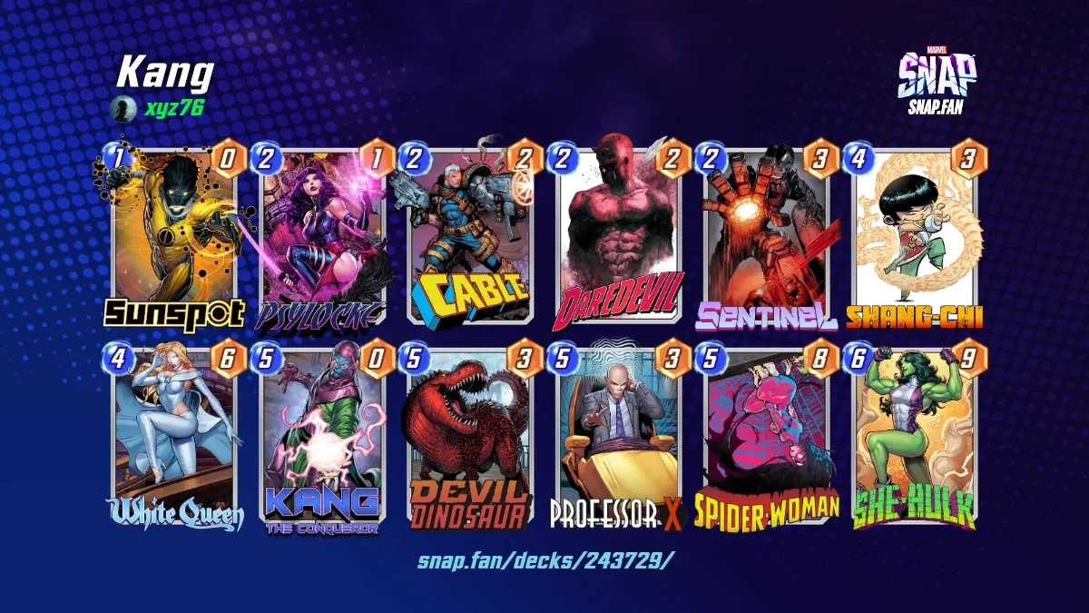 Kang by xyz76 - Marvel Snap Decks - snap.fan
