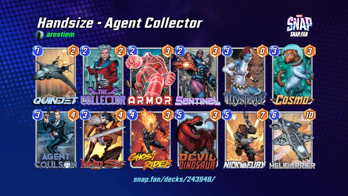 Handsize - Agent Collector by arestiem - Marvel Snap Decks - snap.fan