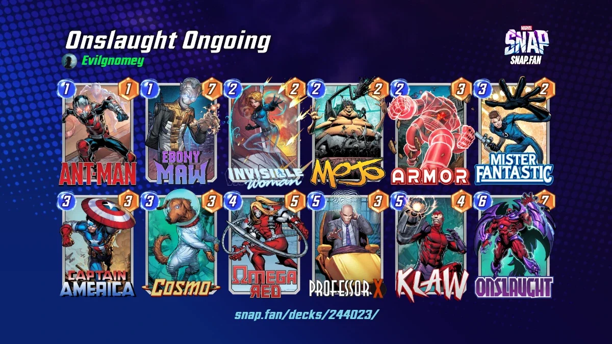 Onslaught Ongoing by Evilgnomey - Marvel Snap Decks - snap.fan