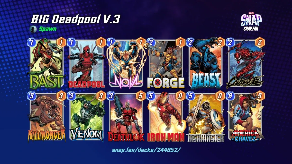 BIG Deadpool V.3 by Spawn - Marvel Snap Decks - snap.fan