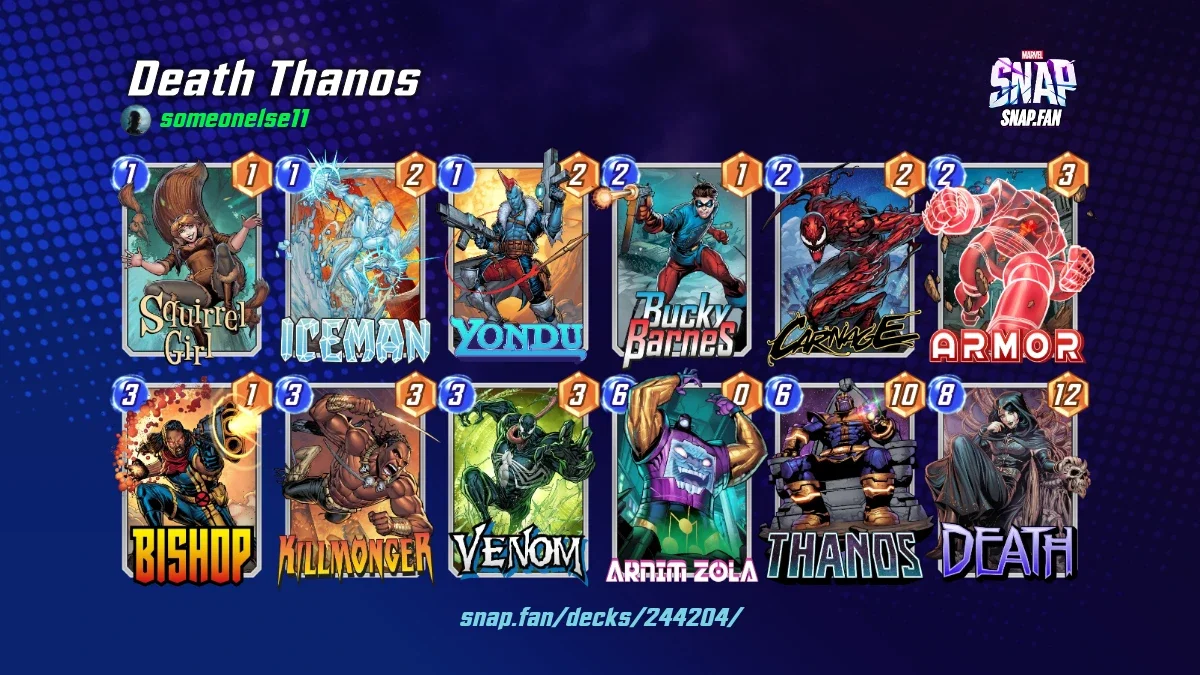 Death Thanos by someonelse11 - Marvel Snap Decks - snap.fan