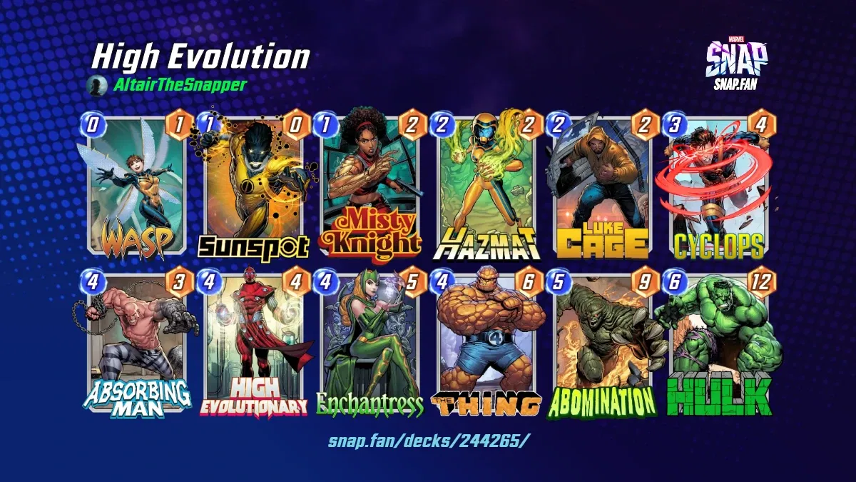 High Evolution by AltairTheSnapper - Marvel Snap Decks - snap.fan