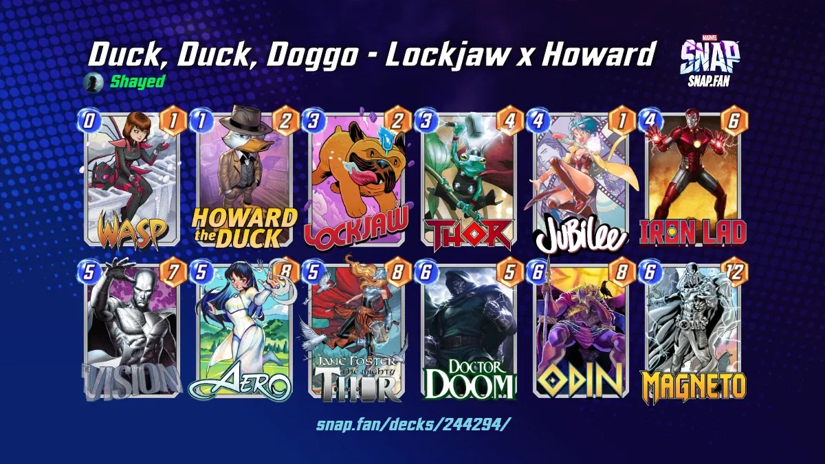 Duck, Duck, Doggo - Lockjaw x Howard by Shayed - Marvel Snap Decks ...