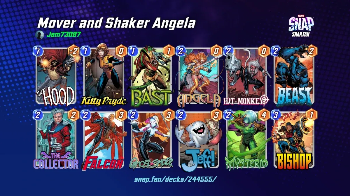 Mover and Shaker Angela by Jam73087 - Marvel Snap Decks - snap.fan