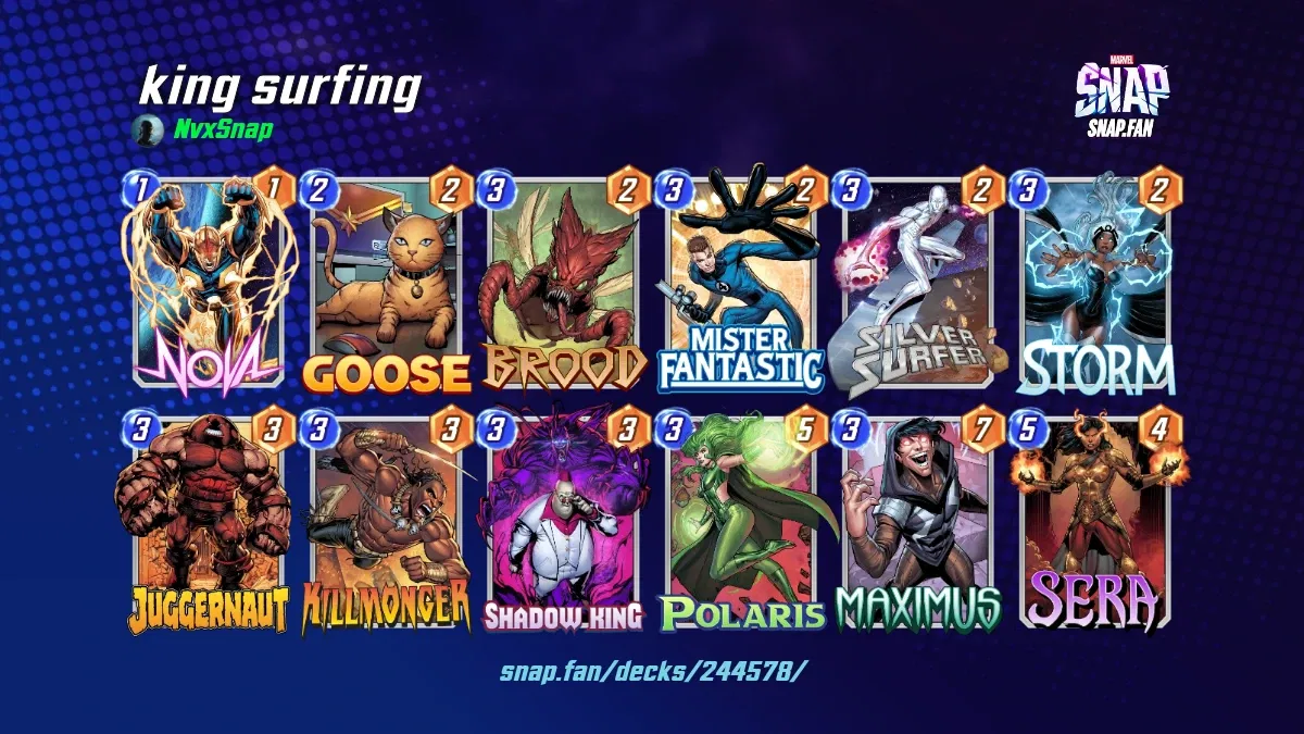 king surfing by NvxSnap - Marvel Snap Decks - snap.fan