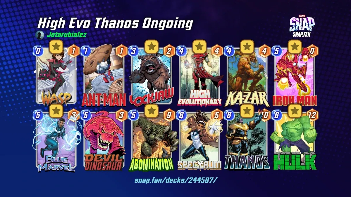 High Evo Thanos Ongoing by Jotarubialez - Marvel Snap Decks - snap.fan