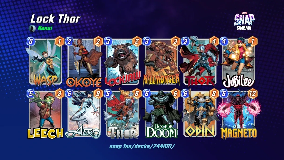 Lock Thor by Nanui - Marvel Snap Decks - snap.fan