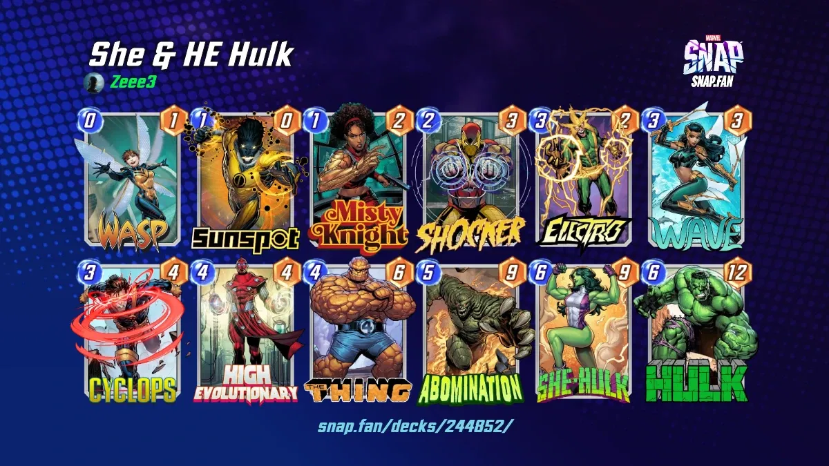 She & HE Hulk by Zeee3 - Marvel Snap Decks - snap.fan