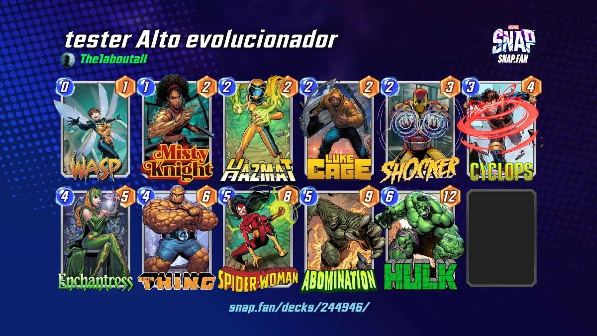 tester Alto evolucionador by The1aboutall - Marvel Snap Decks - snap.fan