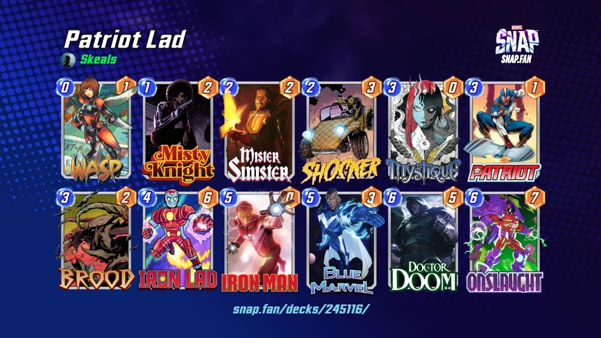 Patriot Lad by Skeals - Marvel Snap Decks - snap.fan